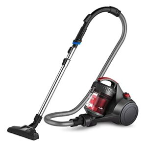 eureka whirlwind bagless canister vacuum cleaner, lightweight vac for carpets and hard floors, red