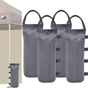 Eurmax USA Weight Capacity 112 LBS Extra Large Pop up Gazebo Weights Sand Bags for Ez Pop up Canopy Tent Outdoor Instant Canopies,Sand Bags Without Sand, 4-Pack,(Gray)