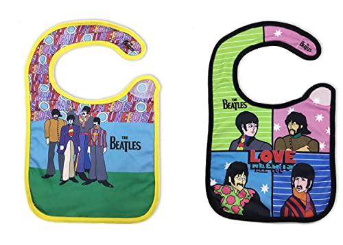 daphyls The Beatles, All You Need is Love, Extra Soft Meal Time Bibs 2 Pack