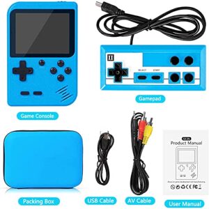 Tlsdosp Retro Handheld Game Console with 400 Classical FC Games-3.0 Inches Screen Portable Video Game Consoles with Protective Shell-Handheld Video Games Support for Connecting TV & Two Players (Blue)