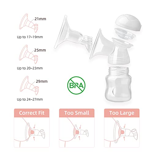 Horigen 3D Wide Neck Soft Breast Pump Parts for Horigen Pumps Spectra S1 Spectra S2 Medela Pumps, 29mm Flange Available (29mm)