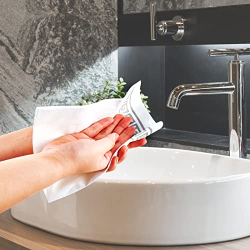 LITOPAK 200 Pack Paper Hand Towels for Bathroom, Linen Like Guest Towels Disposable, and Paper Napkins Disposable for the Bathroom, Kitchen, Wedding, Party, and Dinner. (Silver)