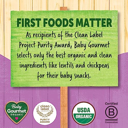 Baby Gourmet Organic Puff Snacks - Blueberry Spinach Açai - (1.4 Oz) 4-Pack