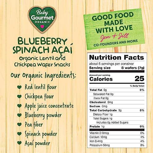 Baby Gourmet Organic Puff Snacks - Blueberry Spinach Açai - (1.4 Oz) 4-Pack