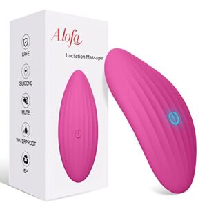 al'ofa lactation massager for breastfeeding, pumping - vibration for improve milk flow, breastfeeding essentials-seamless waterproof 7 modes - new mom & advanced(rose)