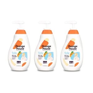 orange house baby bottle dish soap planted-based bottle soap cleaner, 21.9 fl oz (3 pack)