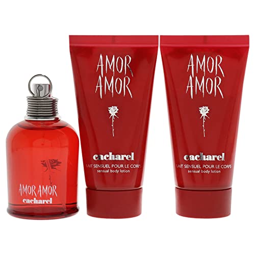 Cacharel Amor Amor Gift Set for Women, Eau de Toilette Spray Perfume 1.7 Fl. Oz., 2 Pack Body Lotion 1.7 Fl. Oz.