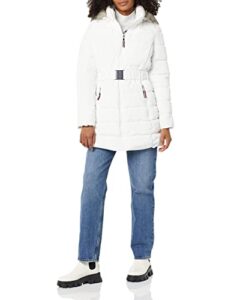 tommy hilfiger womens tommy hilfiger women's puffer jacket, cloud white, medium us