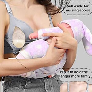 iloveSIA 3PACK Nursing & Pumping Bra All in One Hands Free Pumping Bra Black+Gray+Beige Size L