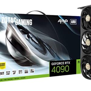 ZOTAC Gaming GeForce RTX 4090 AMP Extreme AIRO 24GB GDDR6X 384-bit 21 Gbps PCIE 4.0 Graphics Card, IceStorm 3.0 Advanced Cooling, Spectra 2.0 RGB Lighting, ZT-D40900B-10P