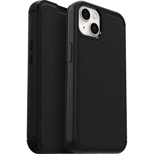 OtterBox iPhone 13 (ONLY) Strada Series Case - SHADOW, card holder, genuine leather, pocket-friendly, folio case