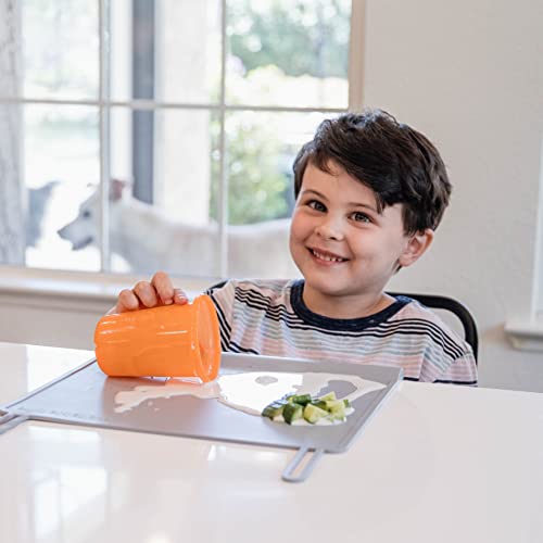 The Table Tyke 100% Silicone Placemat with Teething Edge Bumper/Spill Stopper | Dishwasher Safe, Travel Ready Non-Slip Suction Activity Mat for Infants, Babies, Toddlers, Children, Kids