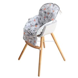 Kocpudu High Chair Pad,high Chair Cushion,seat Cushion Breathable Pad,Comfortable Seat Belt Design,Cute Pattern,Soft and Comfortable ,Baby Sits More Comfortable(Gray Animal Pattern)