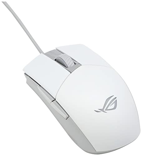 ASUS ROG Strix Impact II Moonlight White Gaming Mouse | Ambidextrous and Lightweight Design, 6200 DPI Optical Sensor, Push-Fit Hot Swappable Switches, Aura Sync RGB Lighting, Minimal Design