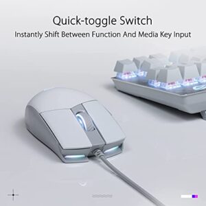 ASUS ROG Strix Impact II Moonlight White Gaming Mouse | Ambidextrous and Lightweight Design, 6200 DPI Optical Sensor, Push-Fit Hot Swappable Switches, Aura Sync RGB Lighting, Minimal Design