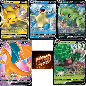 5 pokemon v cards - no duplicates - ultra rare pokemon pack - rare pokemon cards -