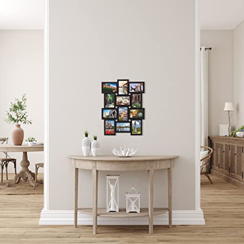 Melannco 12 Opening Collage Frame, Displays 4x6 and Six 6x4 Inch Photos, Black