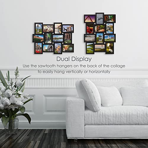 Melannco 12 Opening Collage Frame, Displays 4x6 and Six 6x4 Inch Photos, Black