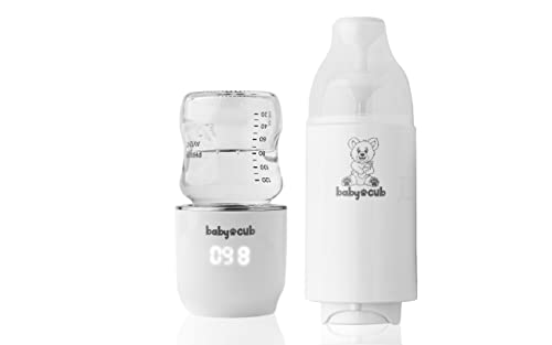 Baby Cub - 3 in 1 Portable Baby Bottle Warmer, Multiple Temperature Setting Technology for Breastmilk, Water, Instant Milk Heating, Manual Temperature Adjustments. and Travel Formula Powder Dispenser