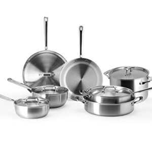 Misen Stainless Steel Pots and Pans Set - Stainless Steel Cookware Set - 12 Piece Complete Kitchen Cookware Sets