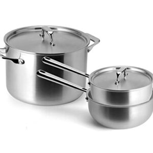 Misen Stainless Steel Pots and Pans Set - Stainless Steel Cookware Set - 12 Piece Complete Kitchen Cookware Sets