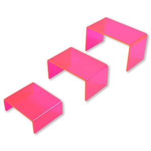 X-FLOAT Neon Pink Acrylic Display Risers (Set of 6)