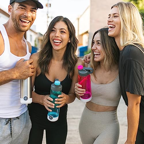 Hidrate Spark TAP Smart Water Bottle – Insulated Stainless Steel – Tap Phone to Track Water Intake, LED Glow Reminder When You Need to Drink – Chug Lid, 20 oz, Fruit Punch