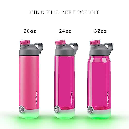 Hidrate Spark TAP Smart Water Bottle – Insulated Stainless Steel – Tap Phone to Track Water Intake, LED Glow Reminder When You Need to Drink – Chug Lid, 20 oz, Fruit Punch