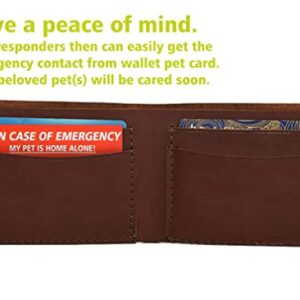 CloceanBrand My Pets, Dogs & Cats are Home Alone Alert Key Tag Keychain Emergency Contact Wallet Card Folded - 2 Writable Back Sides