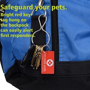 CloceanBrand My Pets, Dogs & Cats are Home Alone Alert Key Tag Keychain Emergency Contact Wallet Card Folded - 2 Writable Back Sides