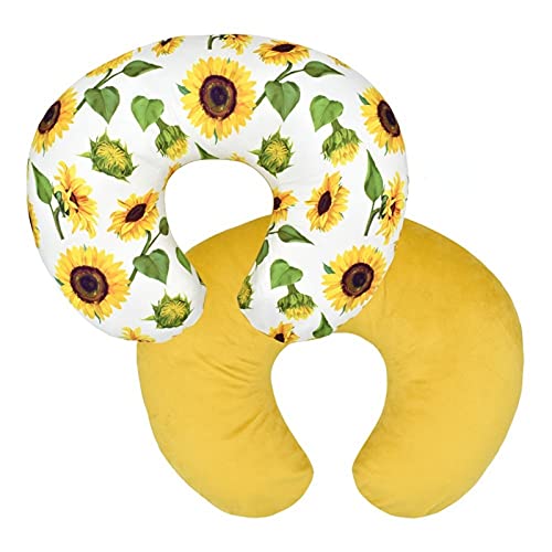 BxuanW Nursing Pillow Cover Stretchy Cotton Pillow Slipcovers for Breastfeeding Moms Two-Sided Design (Sunflower)