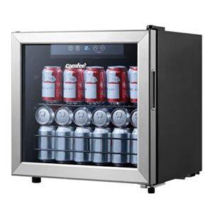 COMFEE' CRV48S3AST Beverage Cooler, 48 Cans Beverage Refrigerator, Digital Temperature Control, Glass Door With Stainless Steel Frame, Reversible Hinge Door And Legs For Home, Apartment,Dorm, Office