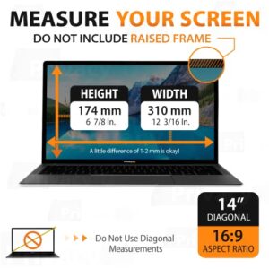 Privacy IQ 14" Inch (1 Pack) Laptop Privacy Screen-Filter for 16:9 Widescreen Display; 60 Degree Privacy, Advanced Anti-Glare, UV Light Reduction & Blue Light Filter