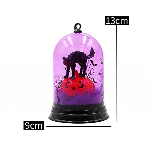 Ochine Halloween Snow Globe Lantern Decoration Lighted Garden Halloween Pumpkin Rustic Lantern Battery Operated Led Lamp Candle Fall Decorations Halloween Party Haunted House Home Tabletop Decor