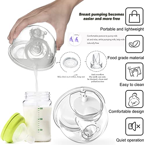 OPATER Wearable Breast Pump Hands Free Portable Electric Breast Pump with Massage Mode Wear Breast Pump with 16 Levels 4 Modes Suction Breastfeeding Pump,24mm