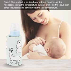 USB Baby Feeding Bottle Warmer Portable Cartoon Milk Bottle Travel Heater Portable Milk Bottle Heating Warmer Compatible with Many Kinds of 5V 2A USB Devices(Bear)