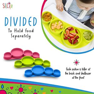 SiliLife Silicone Baby Plate Toddler Plate Baby Dish Toddler Dish 100% Dishwasher & Microwave Safe