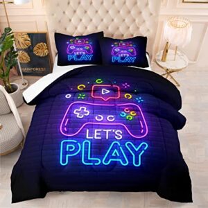 ninenine gaming comforter sets for boys full size bedding,gamer comforter for kids adult, video game controller bed set with 1 comforter 2 pillowcases