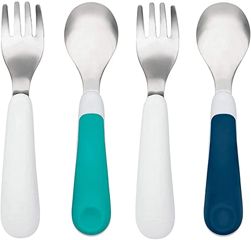 OXO Tot Training Fork and Spoon Set, Teal/Navy (2 Pack) …