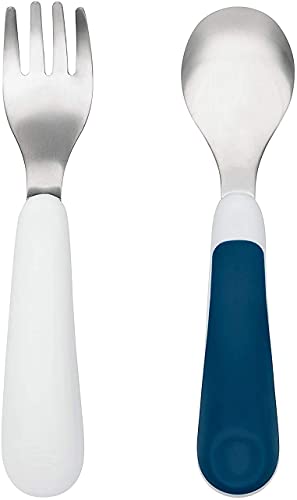 OXO Tot Training Fork and Spoon Set, Teal/Navy (2 Pack) …