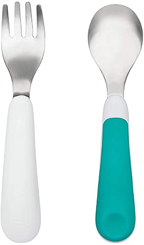 OXO Tot Training Fork and Spoon Set, Teal/Navy (2 Pack) …