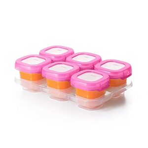 OXO Tot Baby Blocks Freezer Storage Containers, Pink, 2 Ounce Set of 12