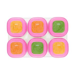 OXO Tot Baby Blocks Freezer Storage Containers, Pink, 2 Ounce Set of 12