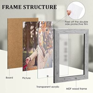 HAMITOR Picture Frames Set for Wall Decor- 12 Pack Gallery Wall Frames Set, Collage Photo Frames Wall Mounting Including One 8x10 / Four 5x7 / Five 4x6 / Two 6x8 Inch- Rustic Gray