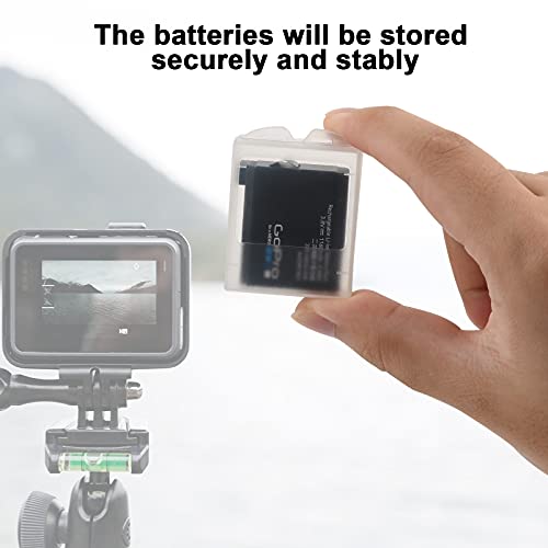 Cosmos Pack of 6 Plastic Protective Storage Case Boxes Holder Compatible with GoPro Hero Battery Frosted Clear Color