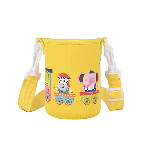 2Pack-Children's Water Bottle Carrier, Protect and insulate your water bottle, With adjustable straps, Suitable for most children's water bottles - Unicorn + Animal