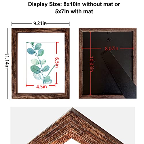 SESEAT 8x10 Picture Frames Rustic Brown Wall Mounting or Tabletop Display, 6PCS