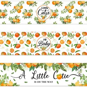 48 Pieces Little Cutie Baby Shower Water Bottle Labels Orange Water Bottle Wrapper Stickers Party Favors Decorations for Boy Girl Baby Shower, 3 Styles (Cute Style)