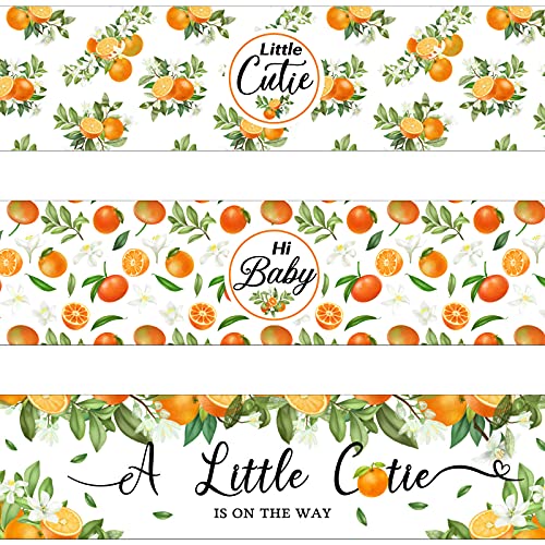 48 Pieces Little Cutie Baby Shower Water Bottle Labels Orange Water Bottle Wrapper Stickers Party Favors Decorations for Boy Girl Baby Shower, 3 Styles (Cute Style)