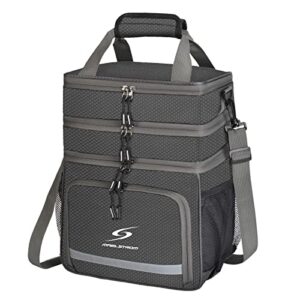 Maelstrom Lunch Box for Men,Insulated Lunch Bag Women/Men,Leakproof Lunch Cooler Bag,Lunch Tote Bag,20L,Gray